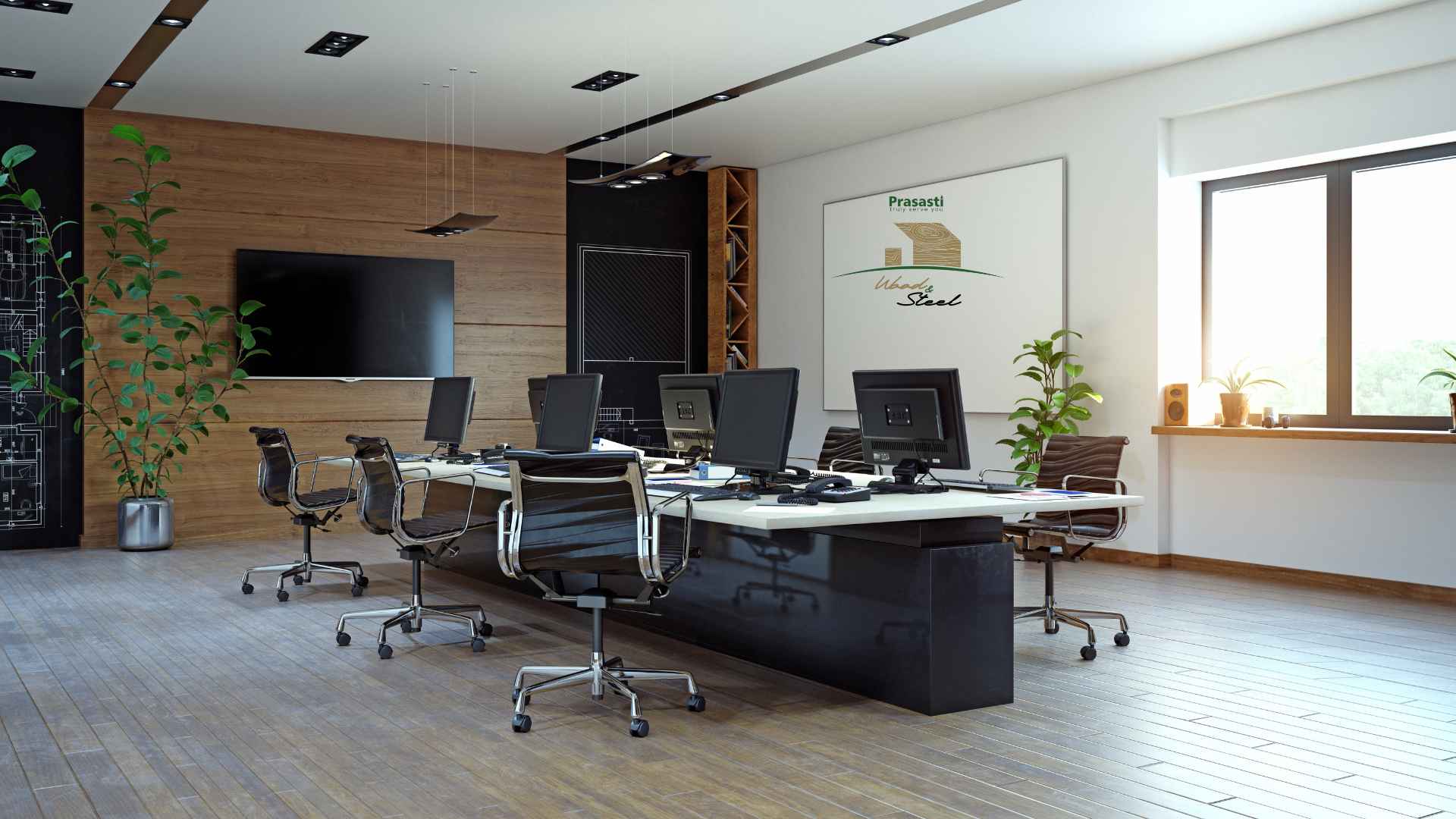 Jasa Desain Interior Kantor Minimalis Modern – Prasasti Wood and Steel
